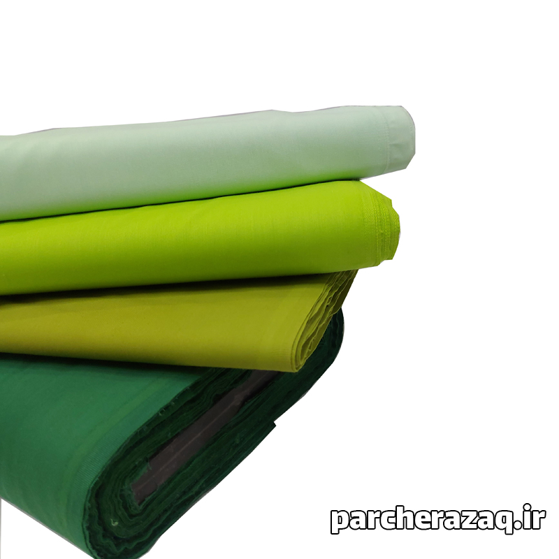 خرید آنلاین پارچه ساده تترون طیف رنگ سبز | پارچه سرای رزاق